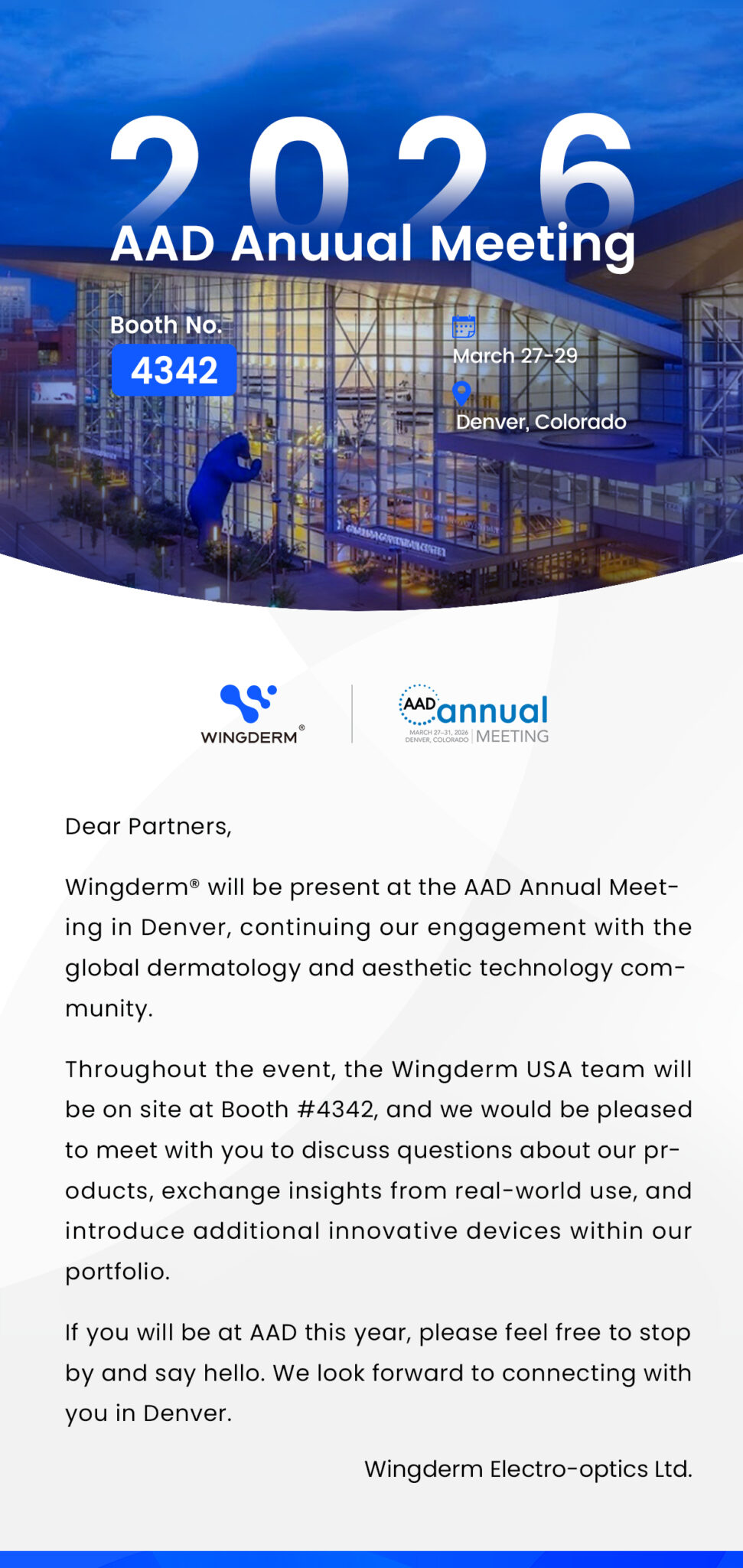 AAD ANNUAL MEETING 2026 - Wingderm Electro-Optics Ltd.